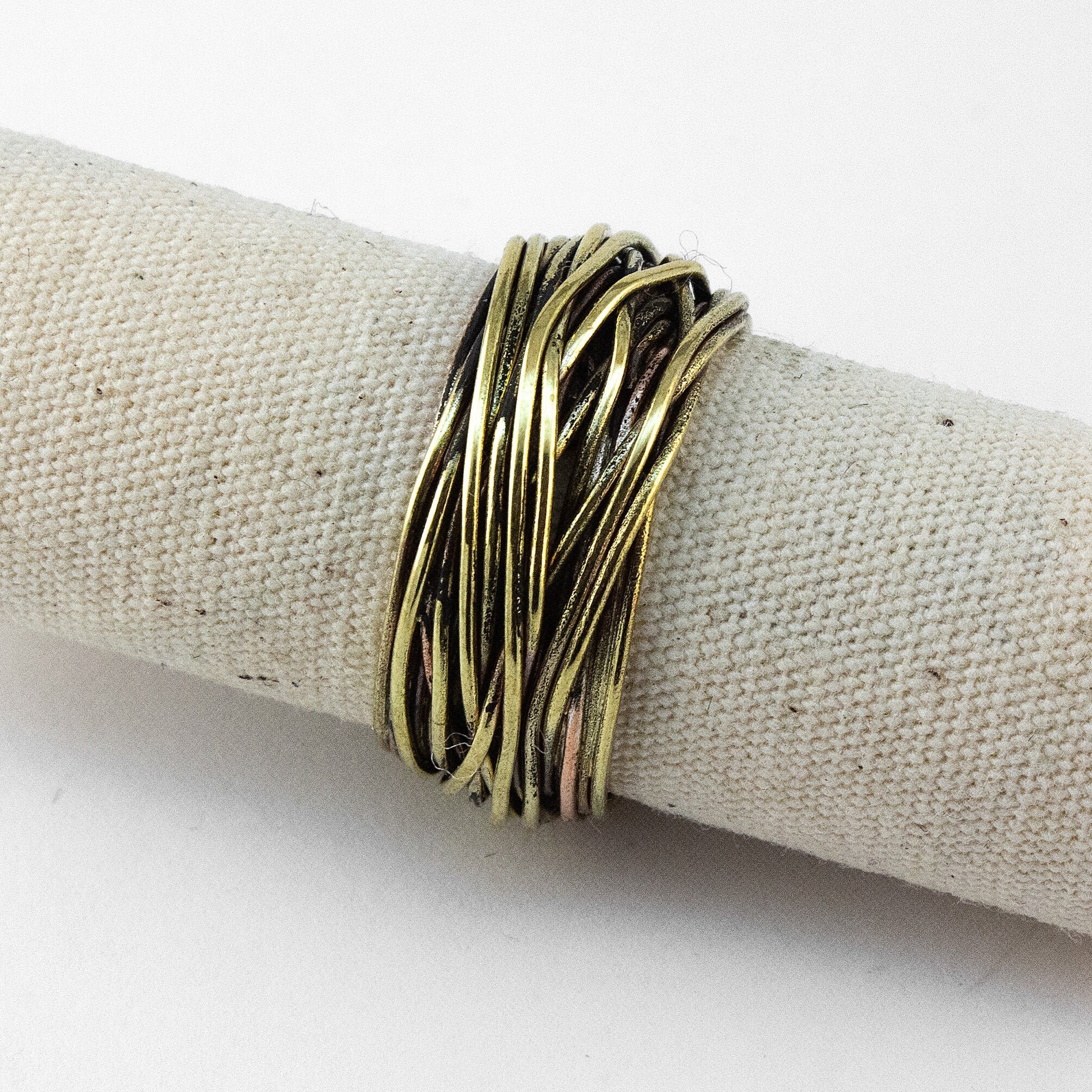 Twisted Wire Roots Ring, Oxidized Brass or Copper Ring, Classic Complex ...