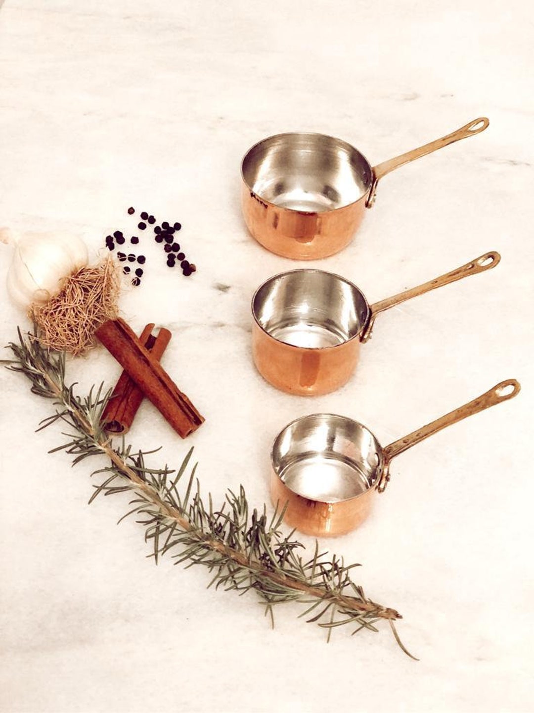 Handmade Copper Sauce Pans (set of 3) - Etsy