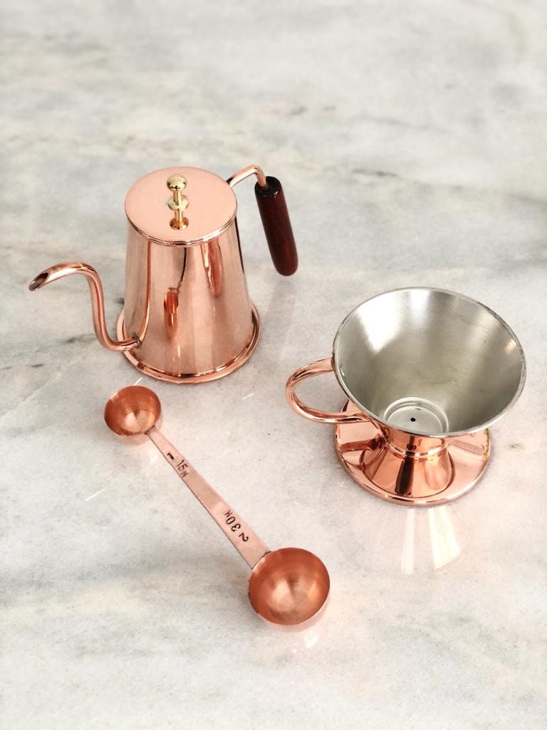 V60 Copper Coffee Set Handmade Coffee Set | Etsy