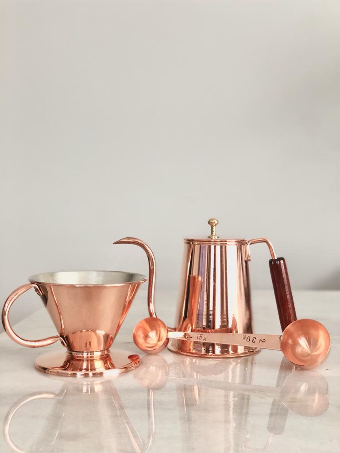 V60 Copper Coffee Set, Handmade Coffee Set,best Gift for Coffee Lover ...