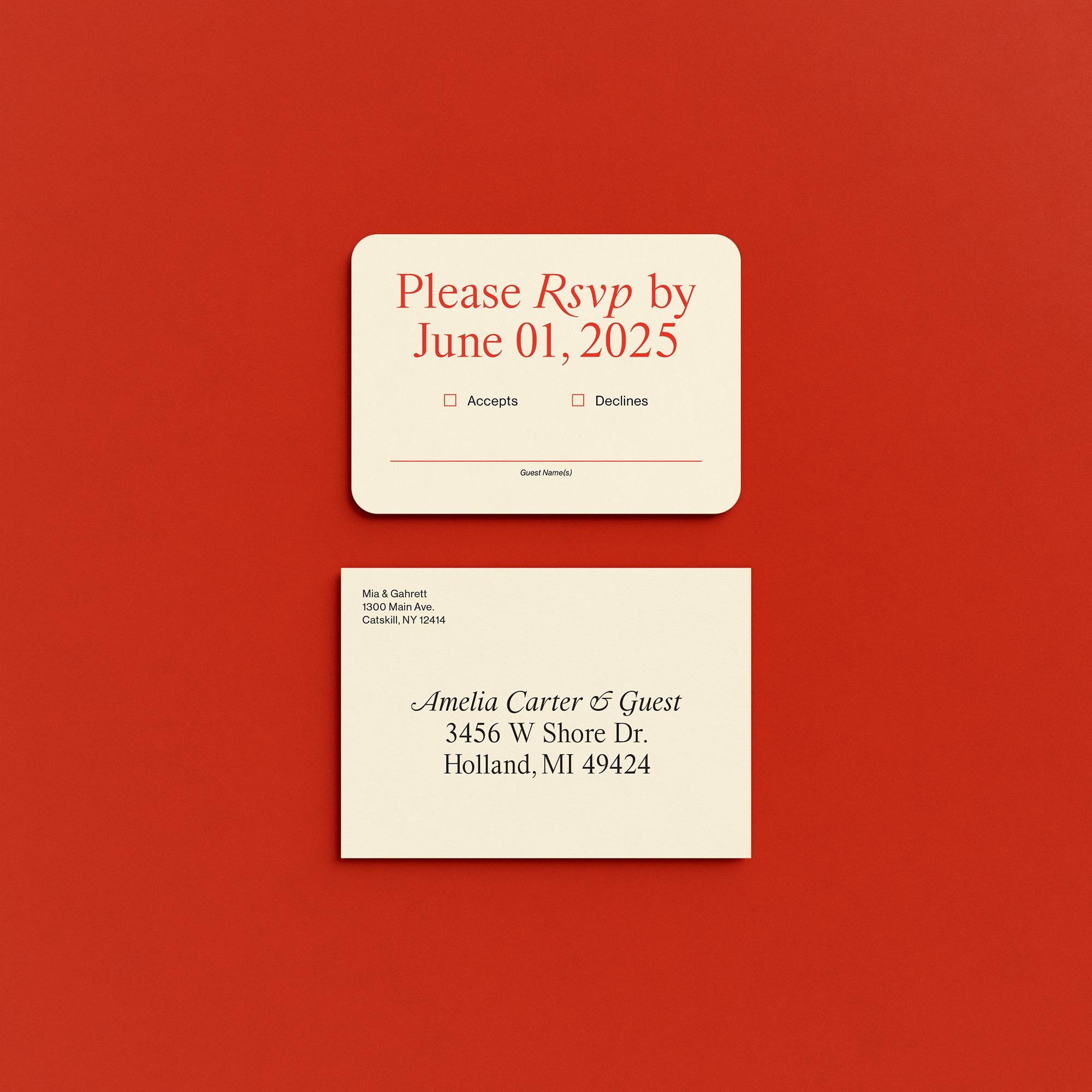 Semi-custom RSVP Cards – Romantic Wedding Response Cards With Envelopes ...
