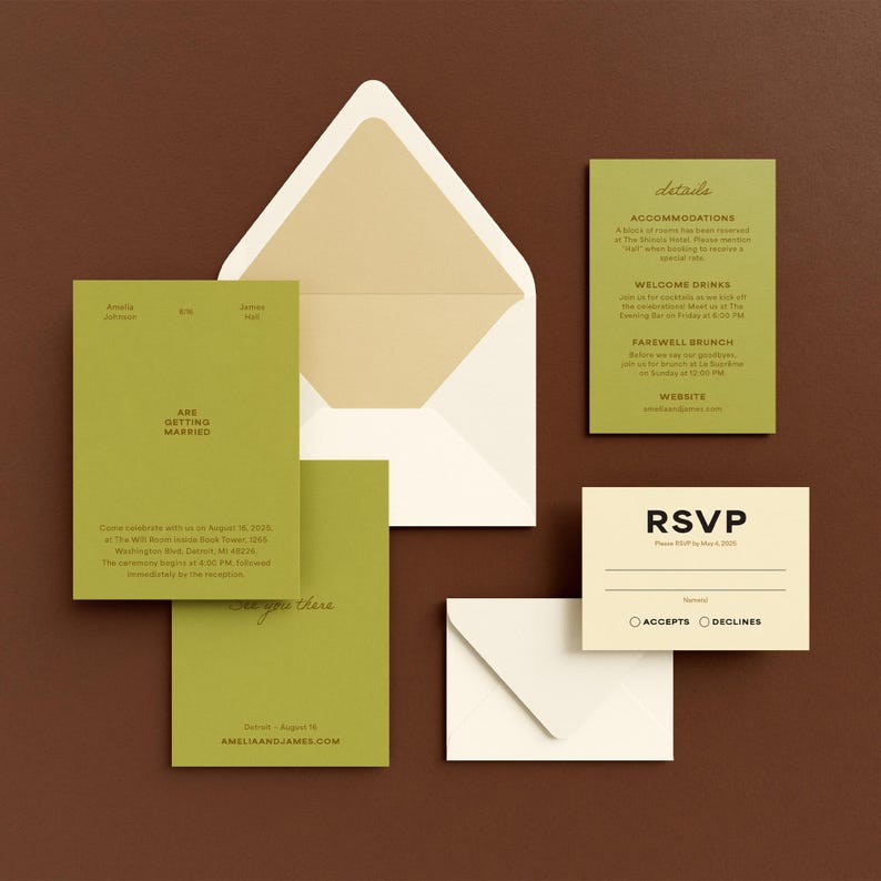Semi-custom Neutral Wedding Invitation Suite - Etsy