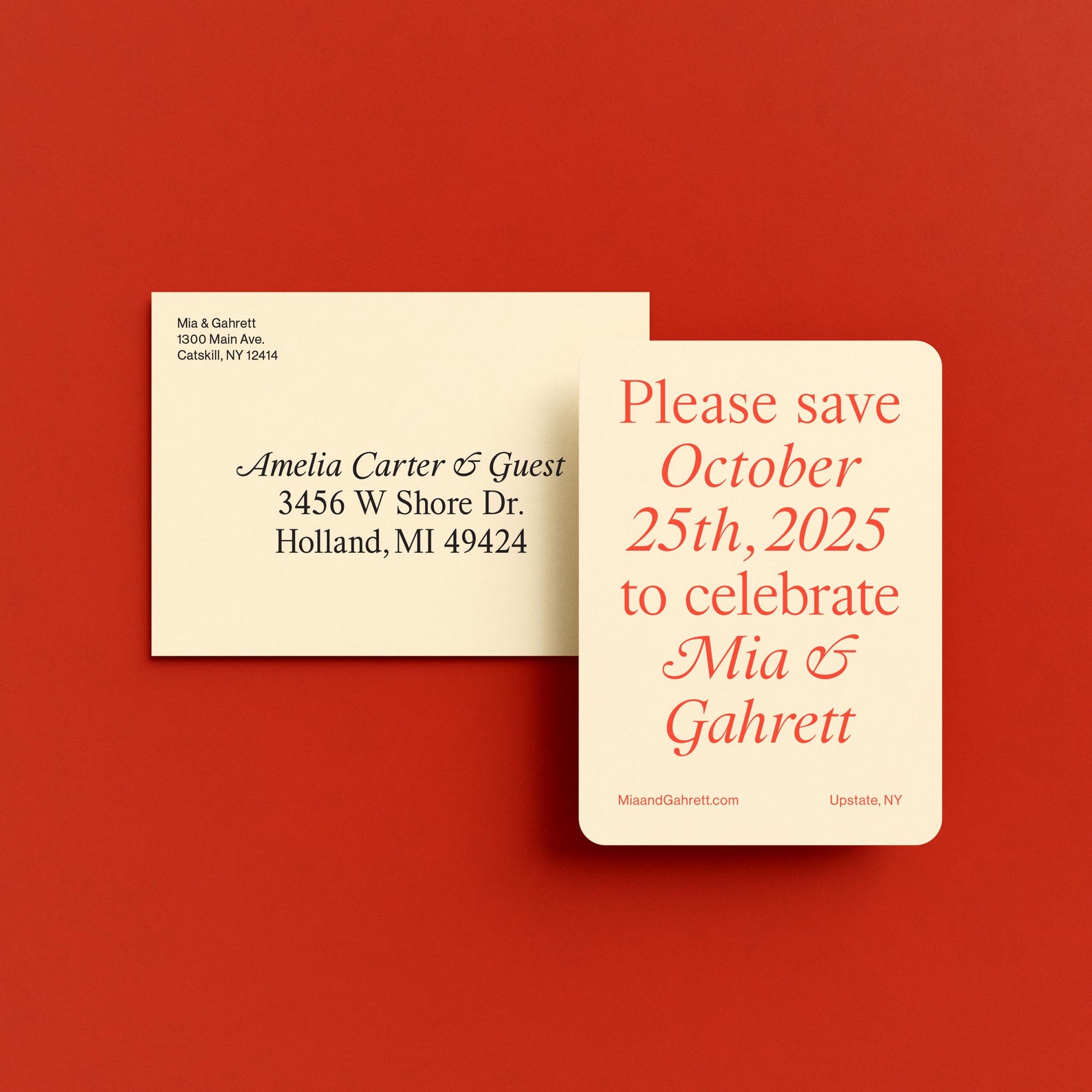 Modern Save the Dates With Lined Envelopes - Etsy