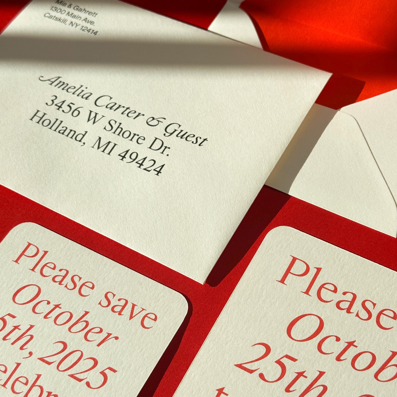 Modern Save the Dates With Lined Envelopes - Etsy