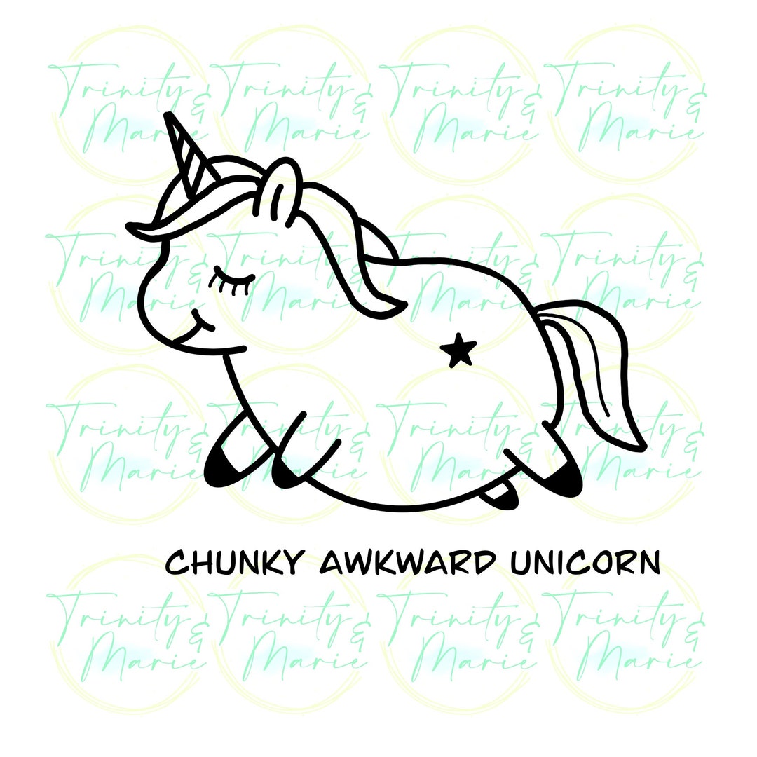 Chunky Awkward Unicorn Print or Cut File JPEG/SVG/PNG for - Etsy