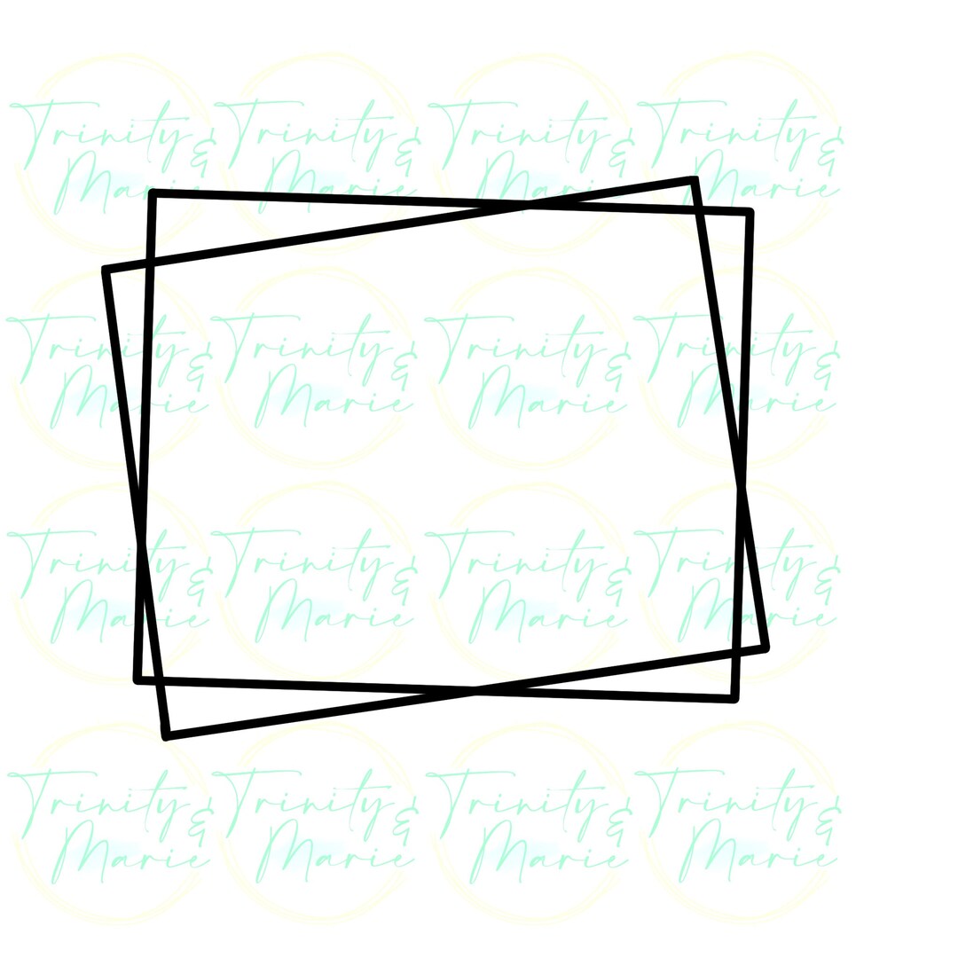 Dual Square Border Black and White Print or Cut File SVG/PNG/JPEG for ...