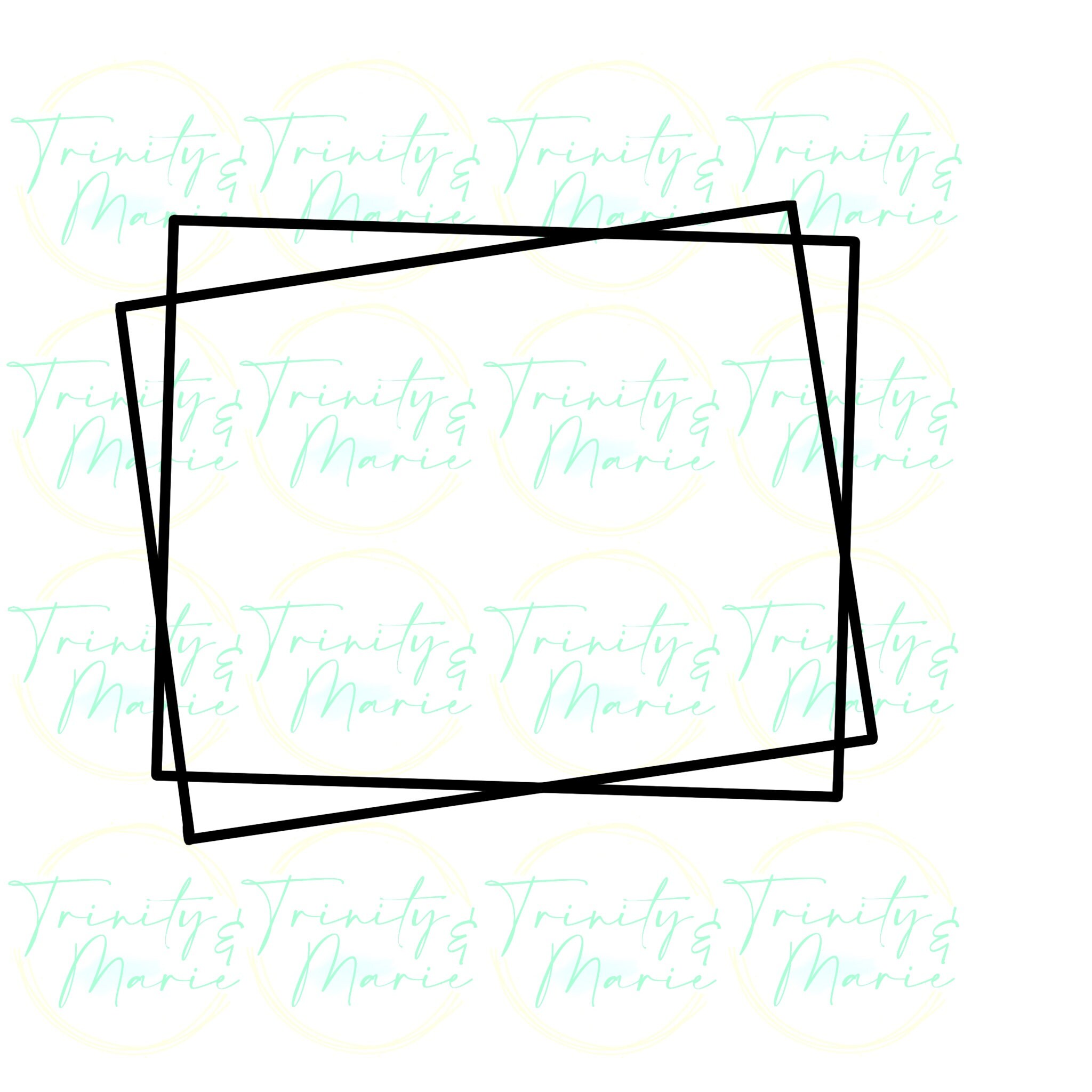 Dual Square Border Black and White Print or Cut File SVG/PNG/JPEG for ...