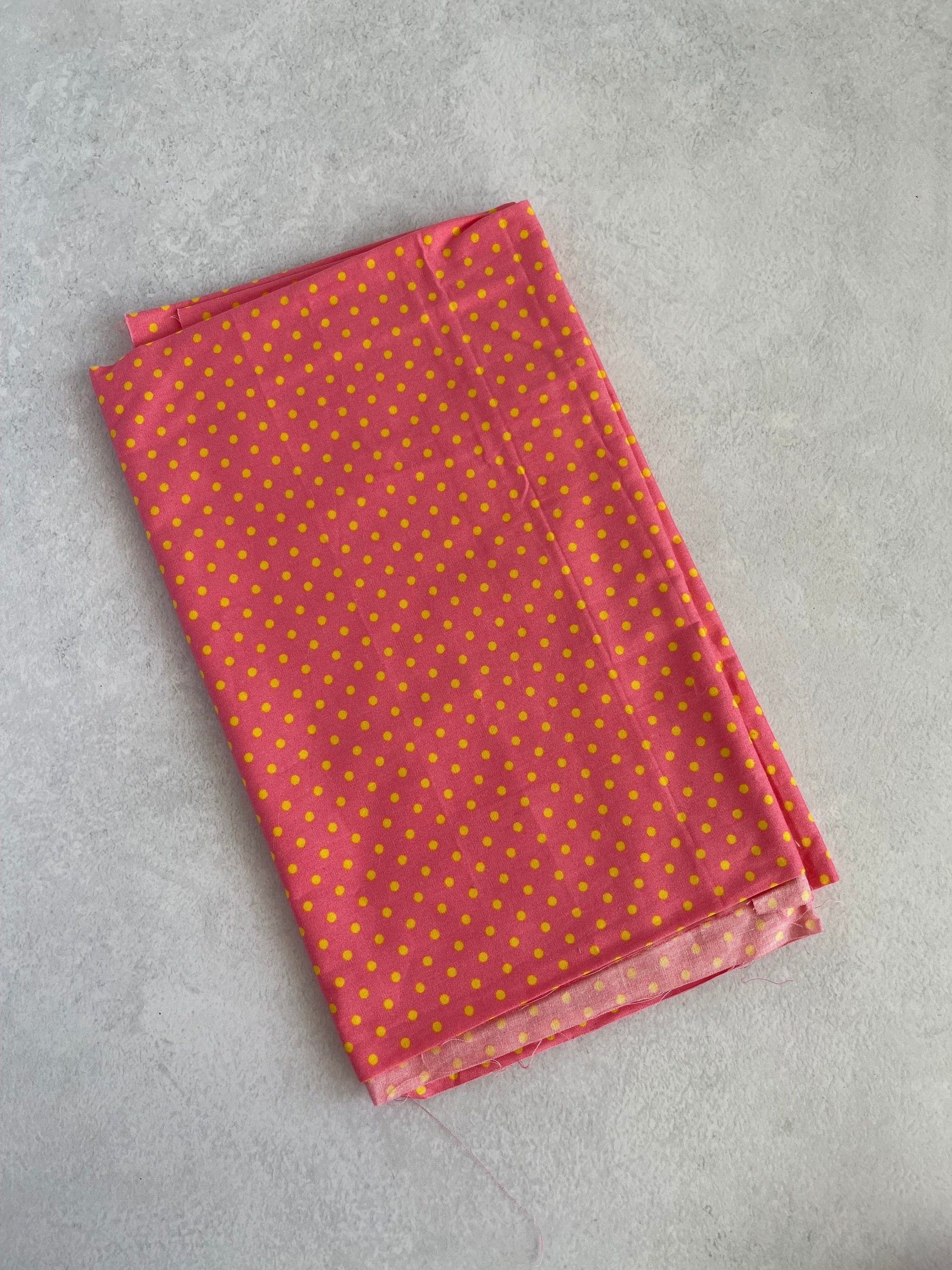 Bundle Coral Polka Dot Fabric Remnants, Coral Ditsy Poplin Cotton Fabric Scraps, Fabric Offcut ...