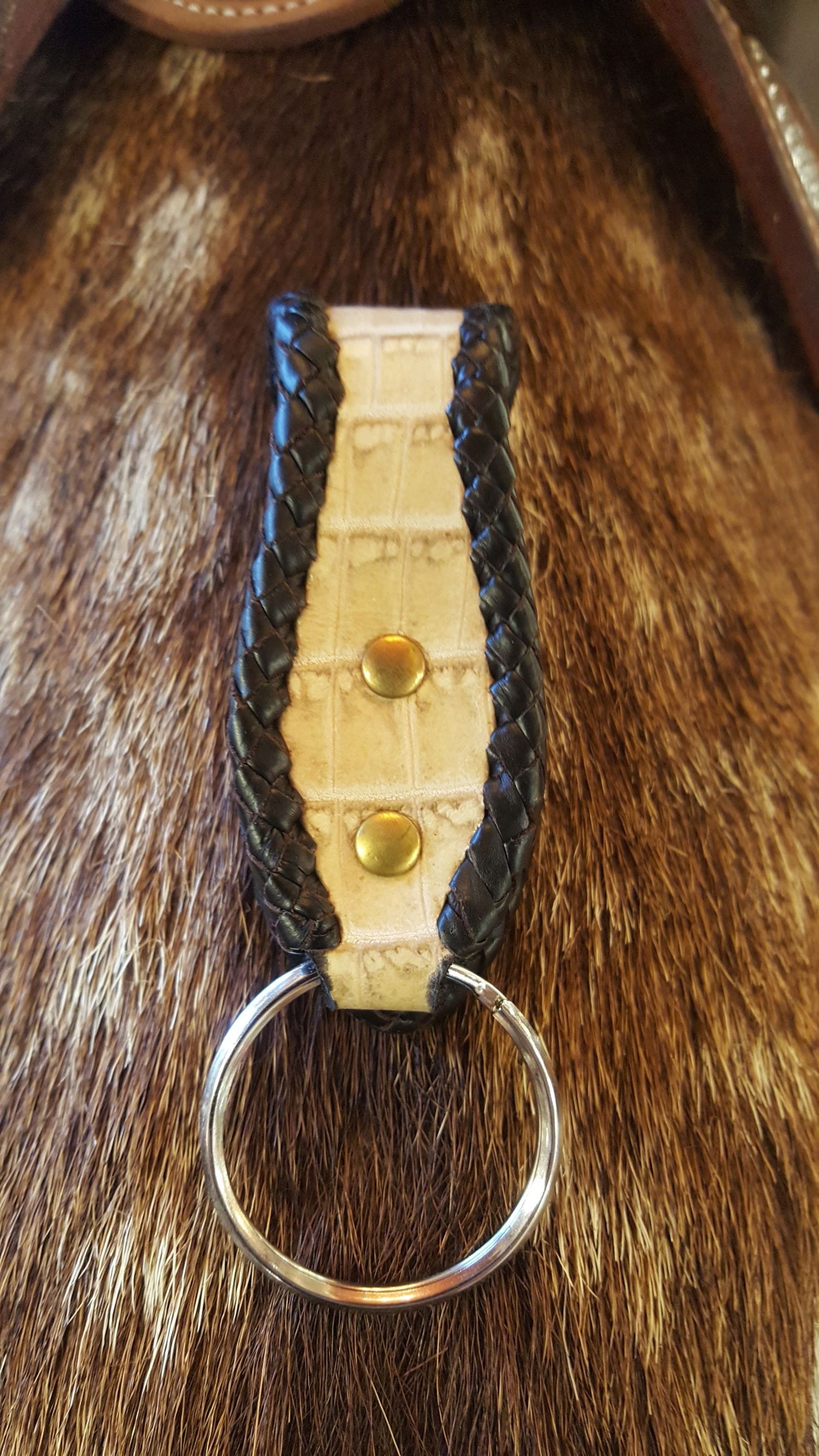 Alligator Skin, Cow Leather Key Chain ,genuine Leather, Hand Made ...