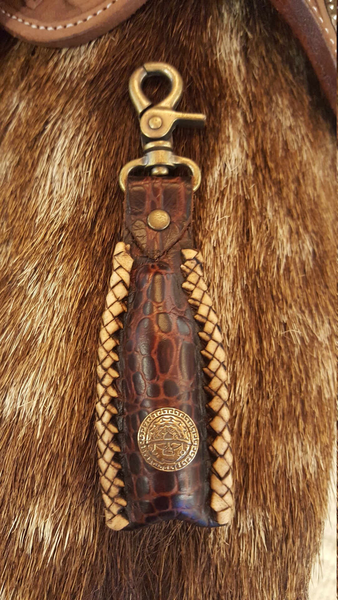 Leather, Key Chain , Gift , Unique, Special , Handmade , Style,man ...