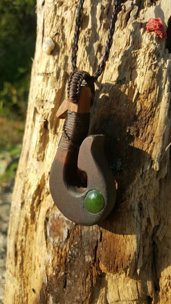Wood Jade Maori Fish Hookhandmade Hook Amuletgood Vibes - Etsy