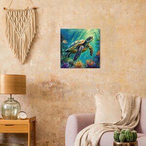 Fantasy Ocean Turtle Wall Art – Boho Coastal Decor Print - Etsy