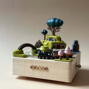 Wooden Spring Train Music Box - Etsy