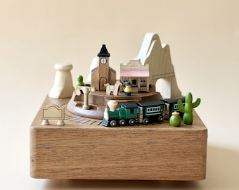 Personalized Wooden Train Music Box Custom Wooden Music Box Gifts With ...