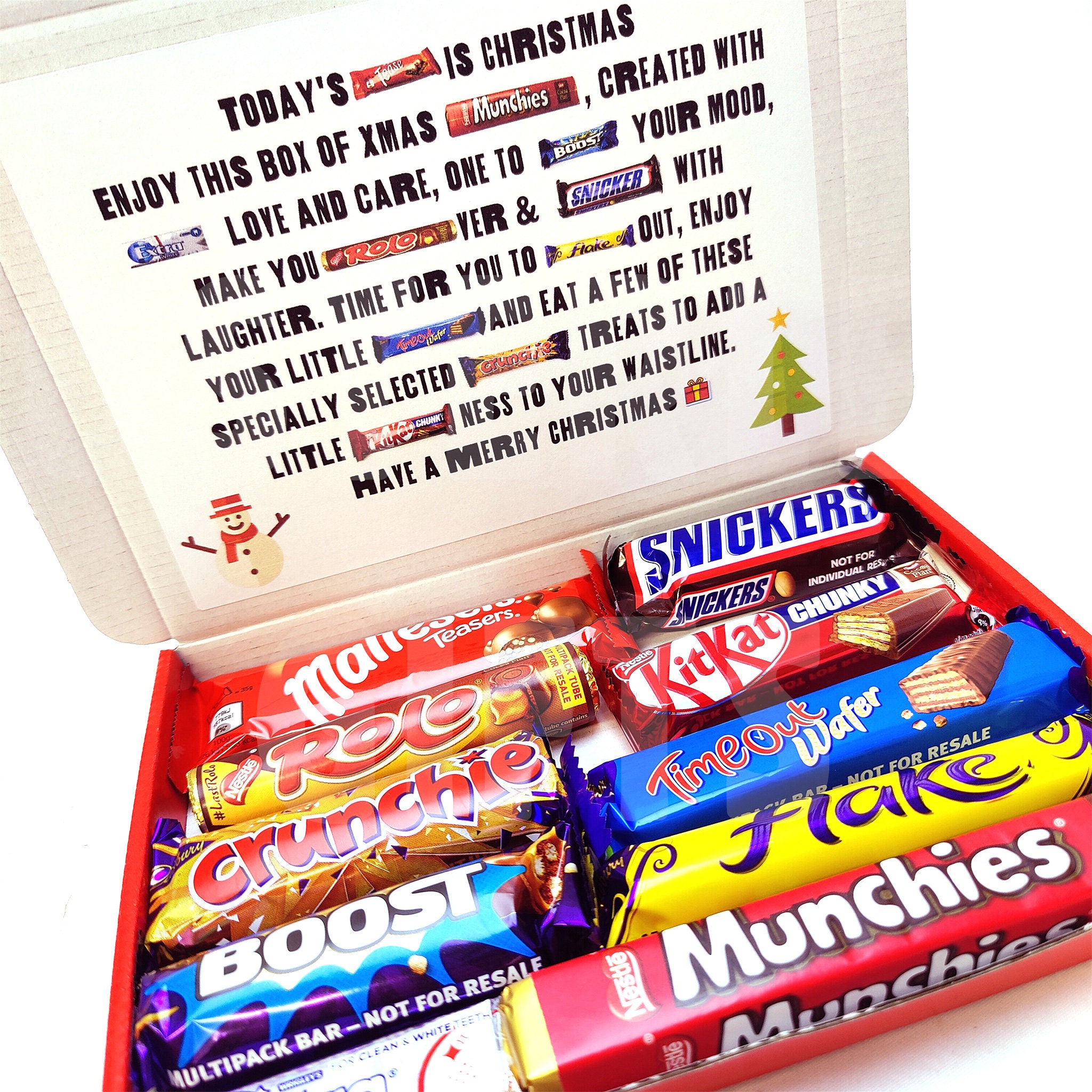 10 Piece Merry Christmas Personalised Chocolate Poem Gift Box - Etsy UK