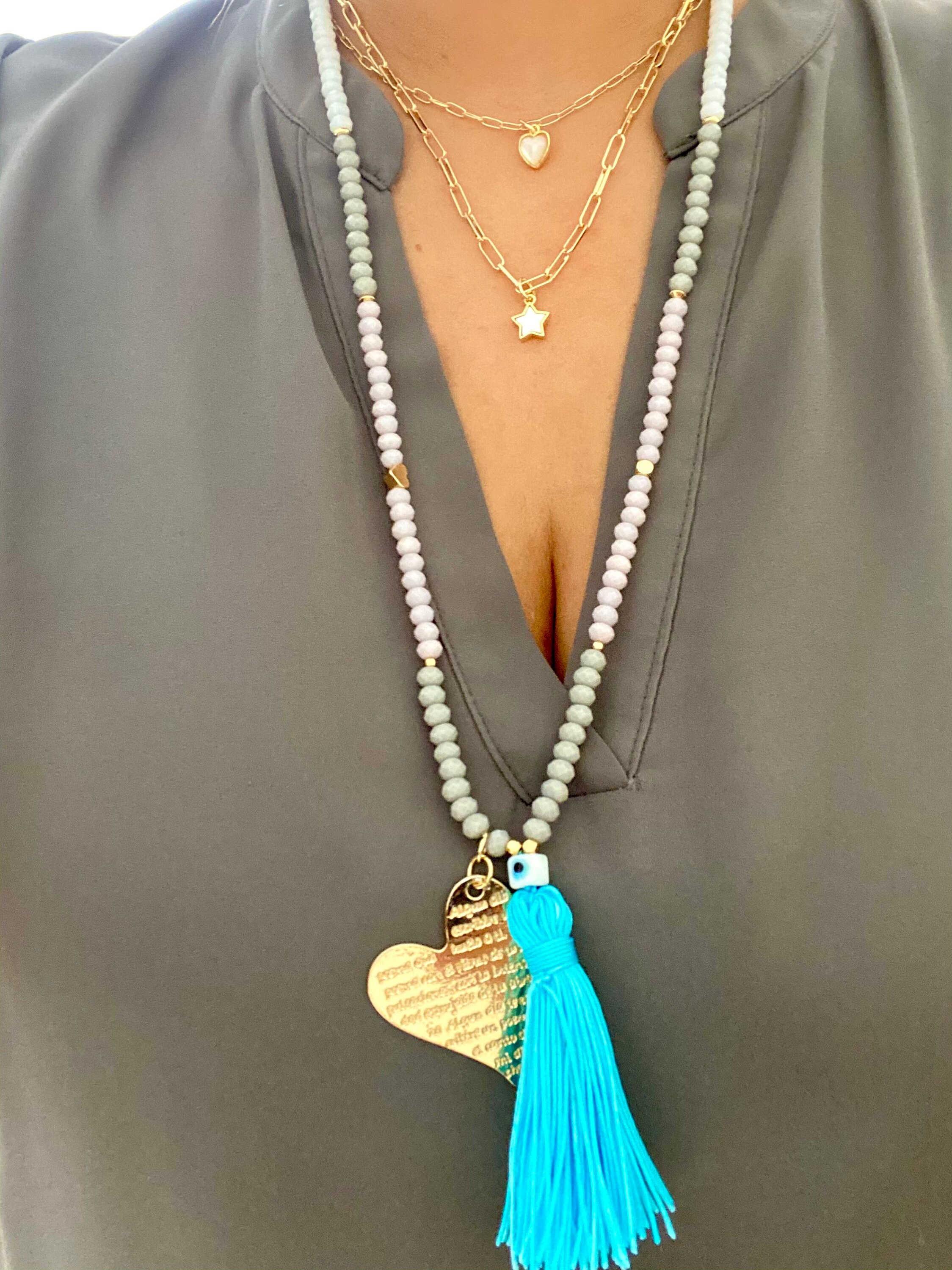 Set of Two Goldfield Chains / Chain Set With Star and Mother of Pearl ...