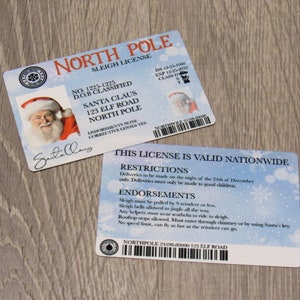 Santa Claus Drivers License Sublimation/ Stocking Stuffer/ Christmas ...