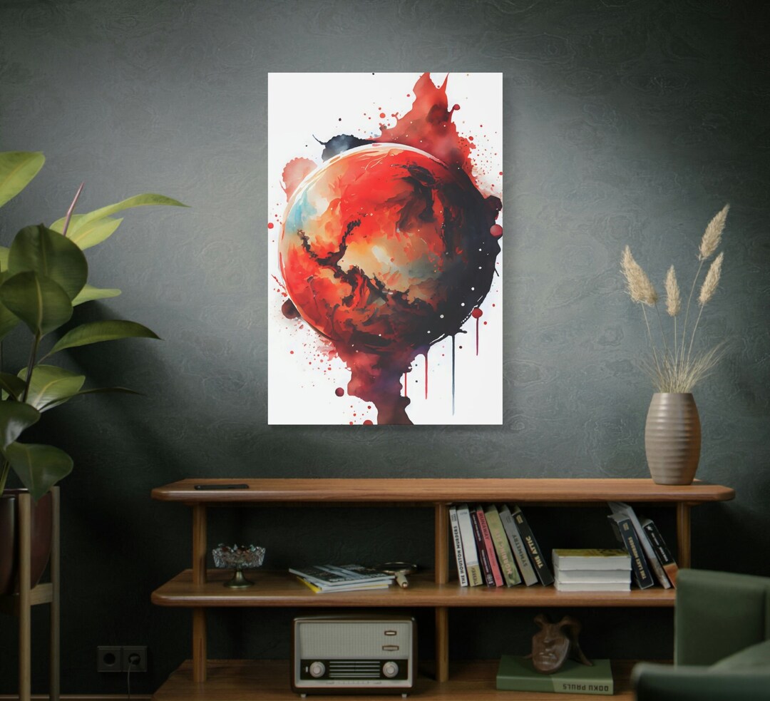 Watercolor Mars Canvas Wall Art Prints Mars Canvas Print - Etsy