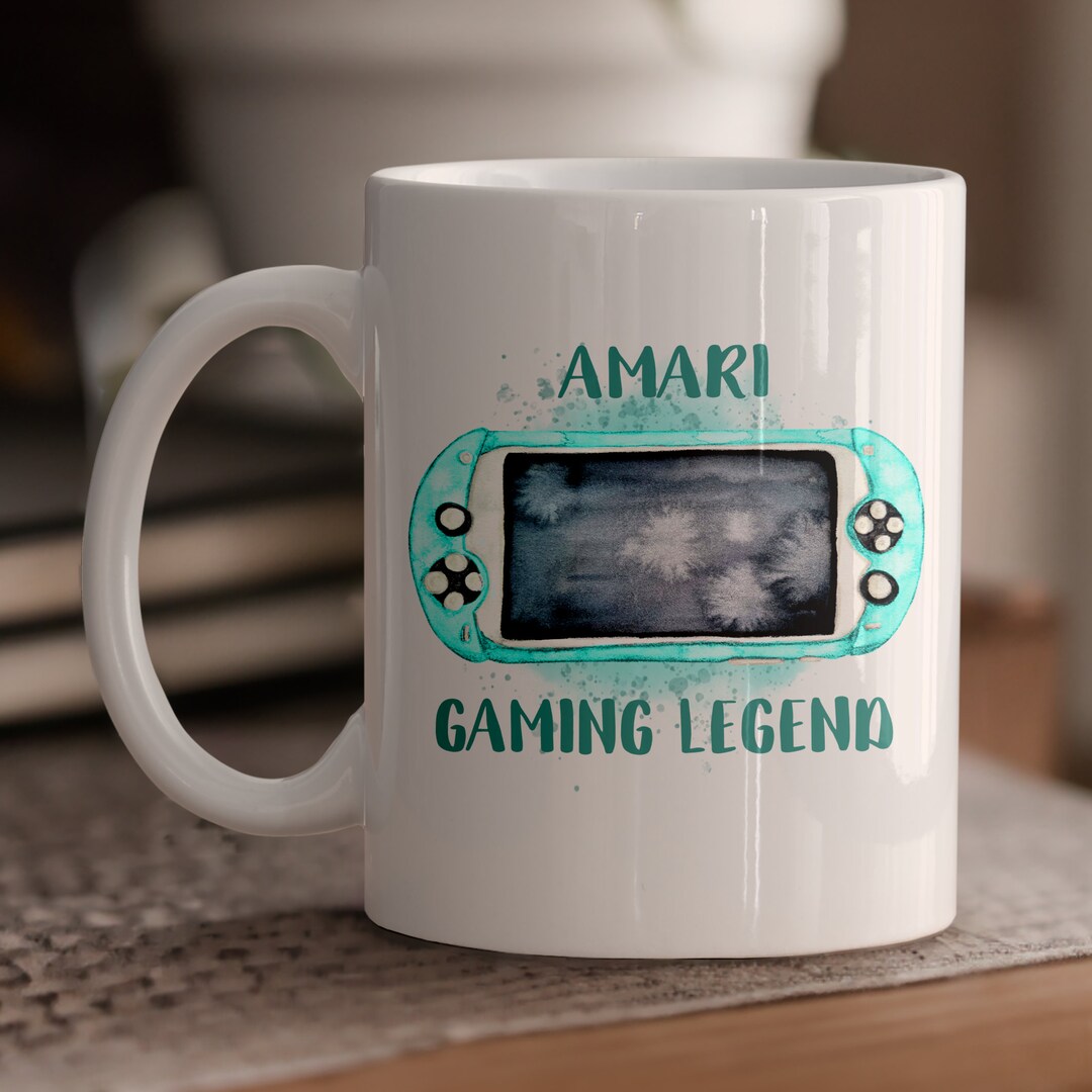 Blue Gaming Legend Mug, Switch Style Gaming Mug, Personalised Gaming ...