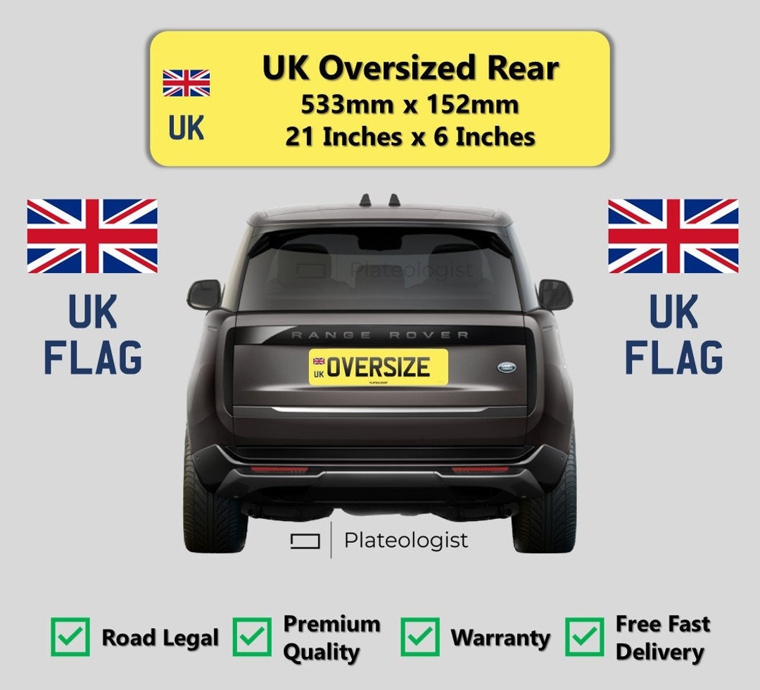 Rear UK Oversized Number Plate Bentley Jaguar Range Rover Sport 4X4 ...