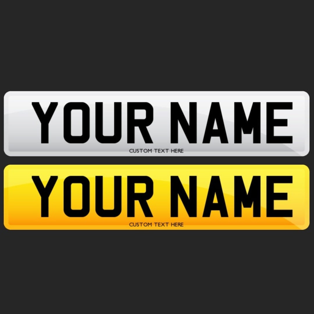 Personalised Custom Display Number Plates - Car, Van, Truck, Garage ...