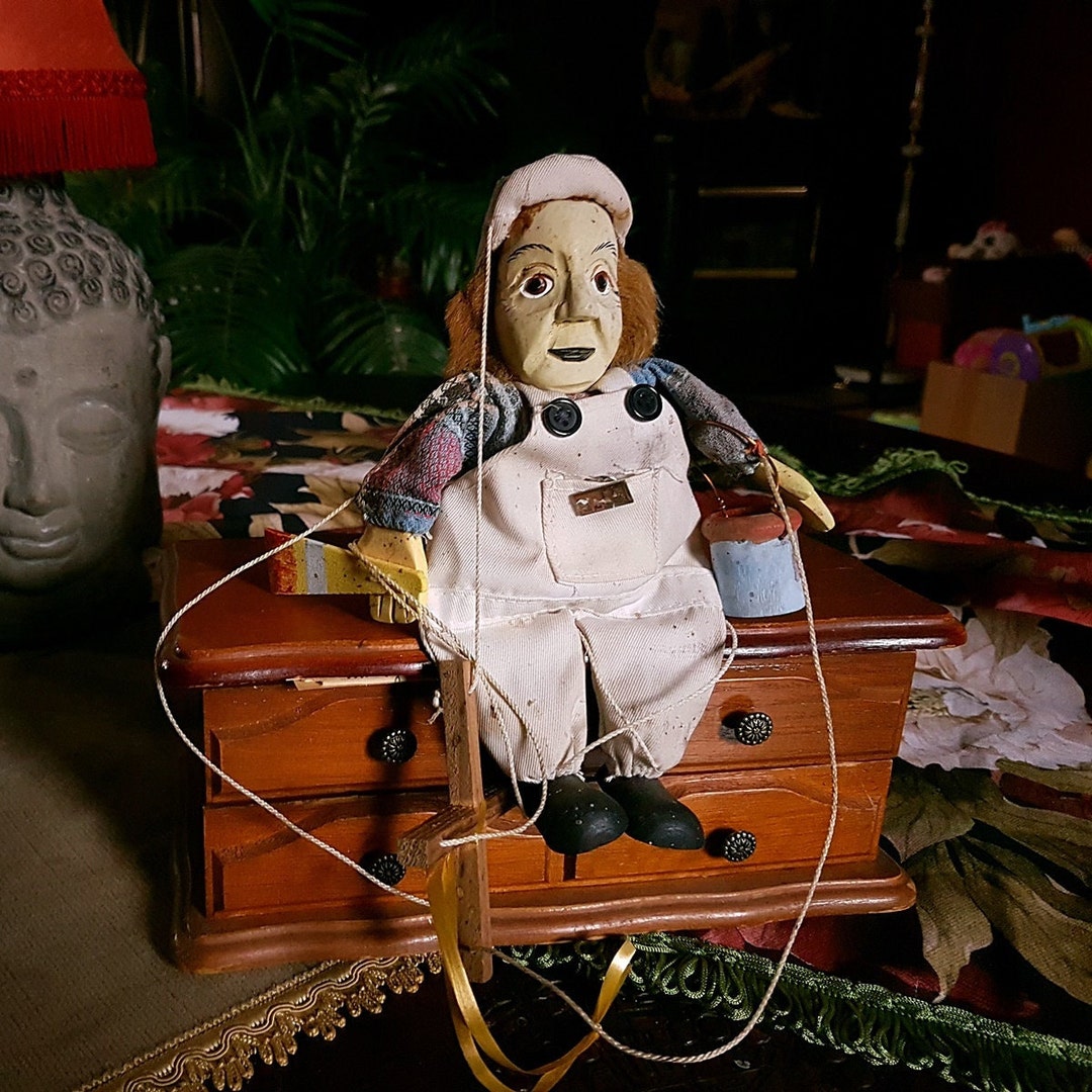 String Puppet Clown, HAND PUPPET, String Puppet, Clown Marionette, Hand Doll, Puppet Doll, Clown ...