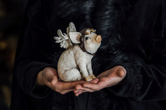 STEAMPUNK AVIATOR PIG Winged Pig Pig With Wings Piglet | Etsy