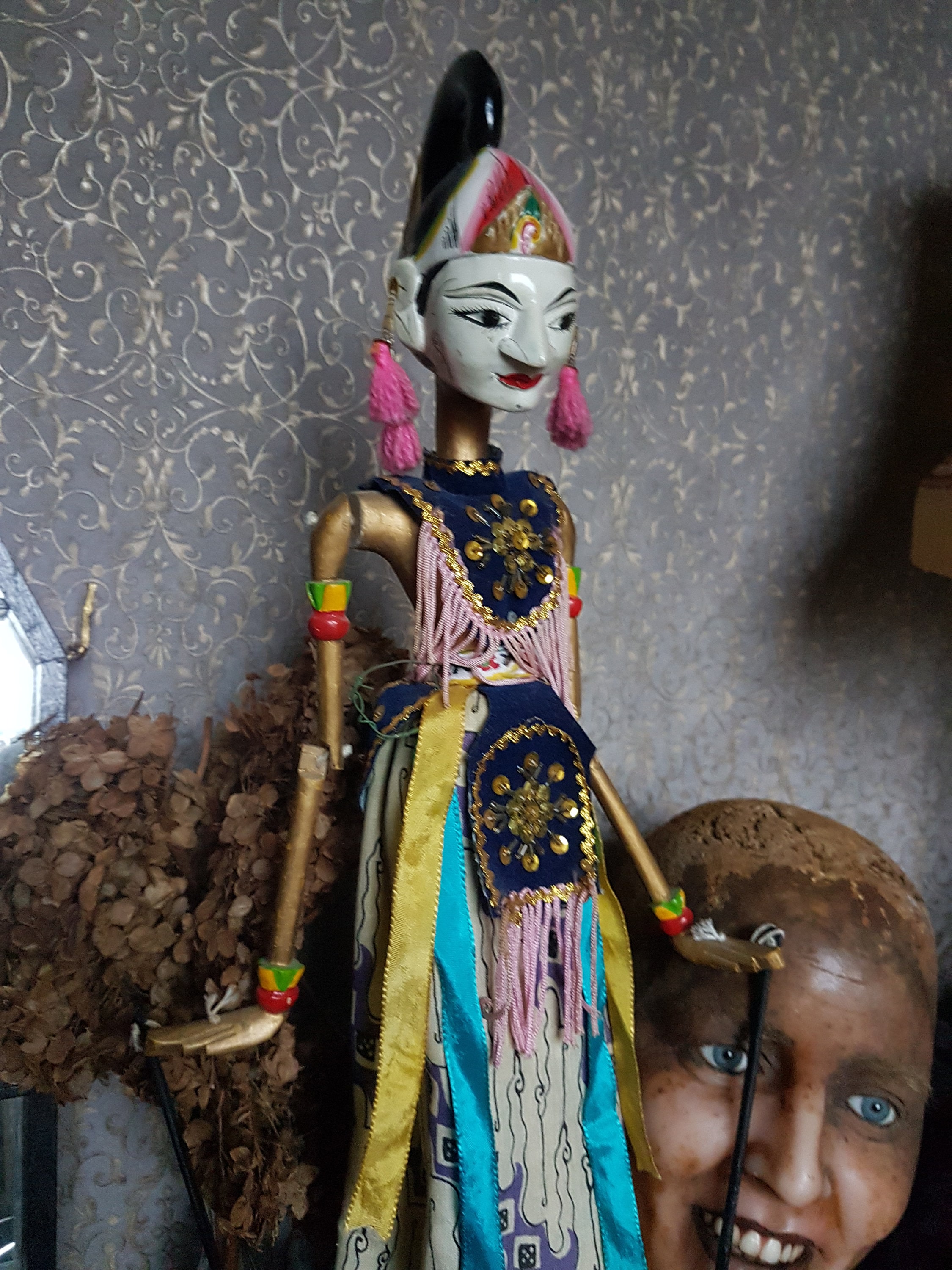 Vintage Carved Wood Rod Puppet Wayang Golek Indonesian Rod - Etsy