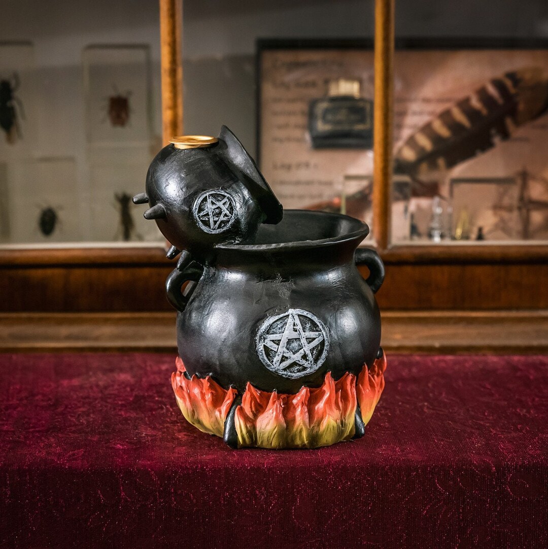 Light up CAULDRON Backflow Incense Burner, Back Flow Incense, LED Light ...