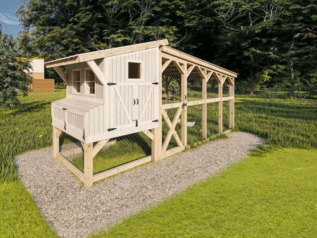 5x6 Chicken Coop & Run Enclosure Plans DIY Chicken Coop Plans Chicken ...