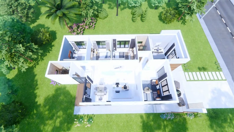 8.5m X 16m Modern House Plan Tiny House Plan Tiny Home - Etsy 8.5m X 16m Modern House Plan Tiny House Plan Tiny Home - Etsy