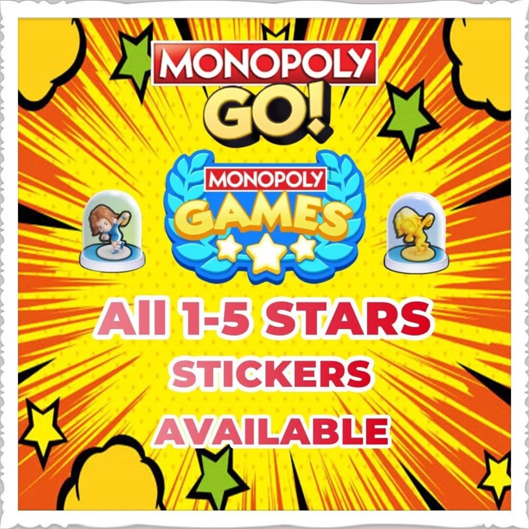 Monopoly Go Stickers Cards Monopoly Games 4 Star 5 Star Stickers Fast ...