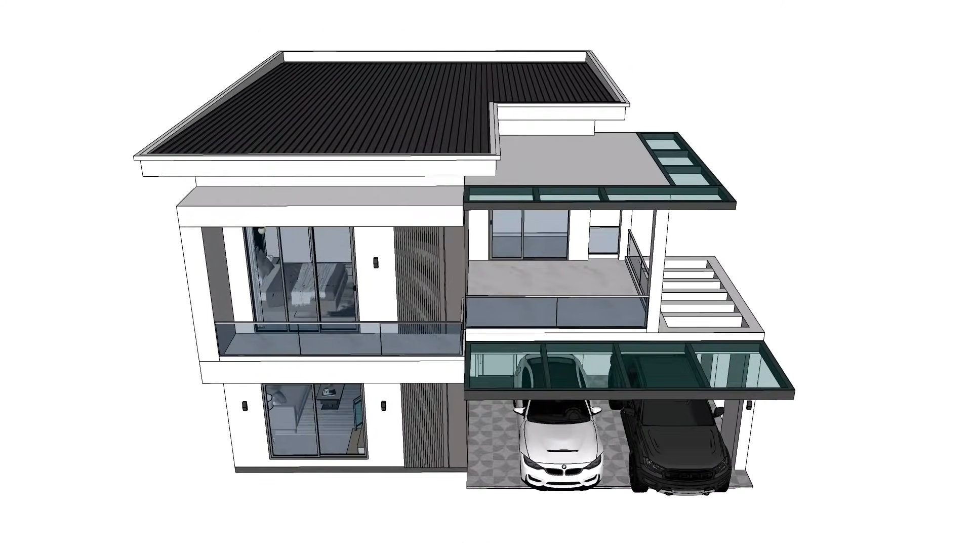 8m X 10m Modern House Plan 3 Bedrooms two Story Modern - Etsy