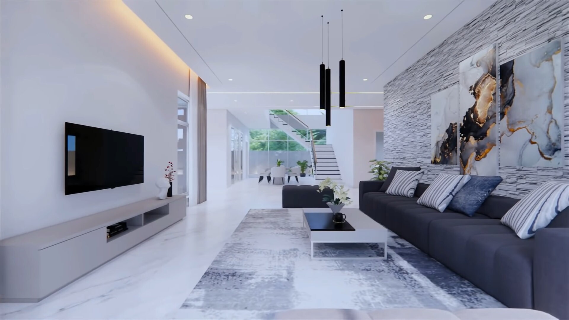 15m X 15m Modern House Plan 5 Bedrooms House Plan With Swimming Pool two Story Modern House Plan ...