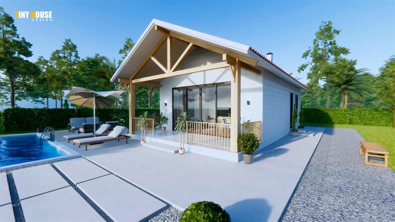 5.5m X 8m Tiny House Plan Small House Design 2 Bedroom - Etsy