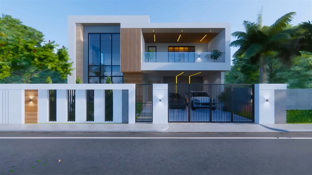 Buy 12m X 15m Modern House Plans 5 Bedrooms House Plans 2 Story Modern ...
