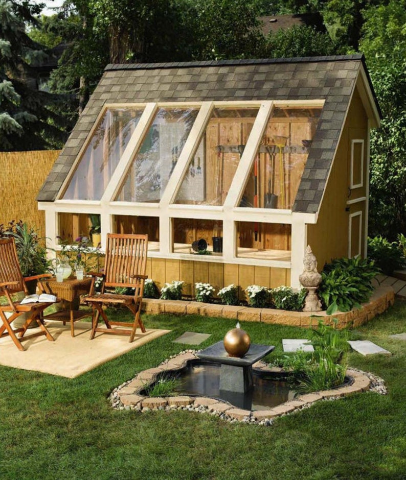 DIY Sunlight Garden Shed Plan Garden Shed Plans Backyard Storage Shed ...