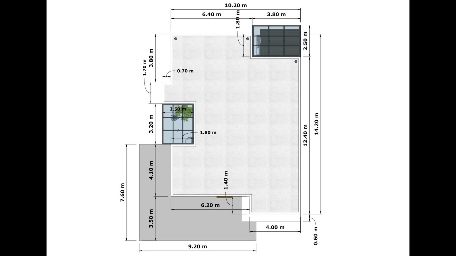 Plano de casa moderna de 10m x 14m Plan de casa diminuta Plan de casa ...