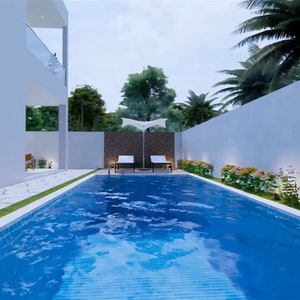 9m X 17m Modern House Plans 5 Bedrooms House Plans With Swimming Pool 2 ...