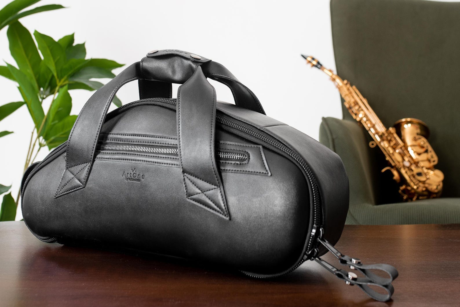 Curved SOPRANO SAXOPHONE BAG Premium Vegan Leather. Durable Sax Case ...