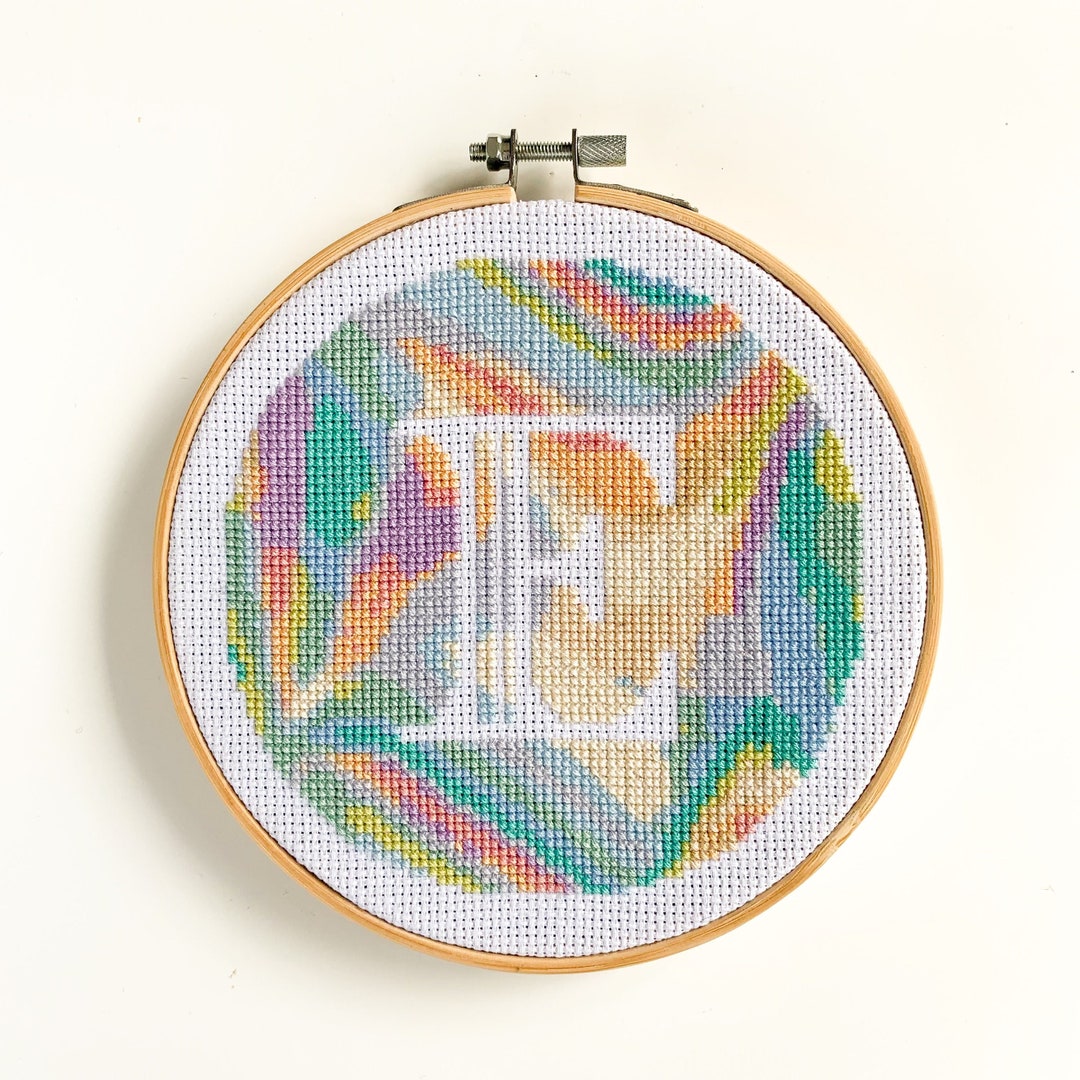 Customizable Hologram Monogram Cross Stitch Pattern: Monogram Series ...