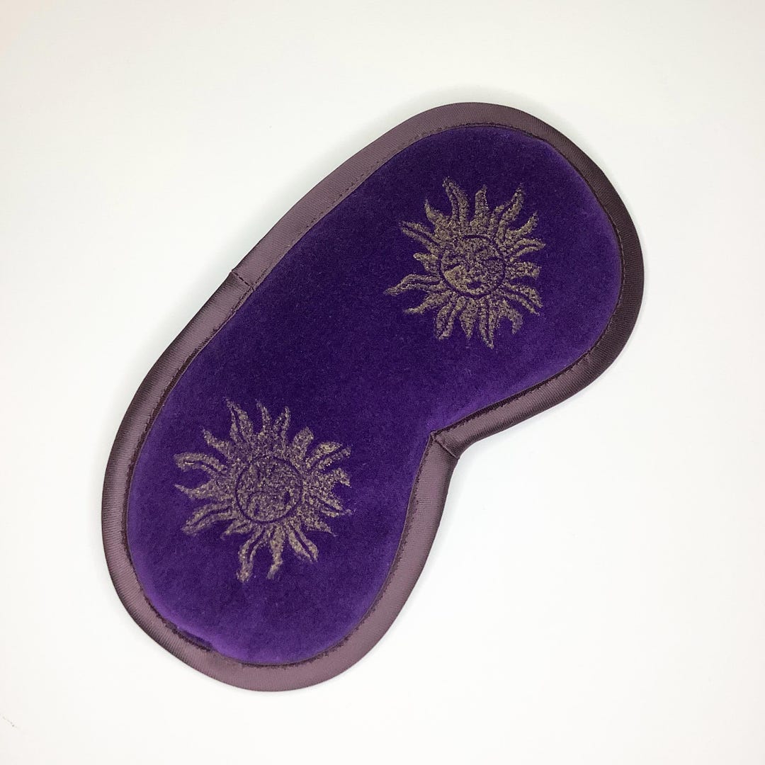 Purple Velvet Sun Sleep Mask: Hand-printed Sun Lavender Infused - Etsy