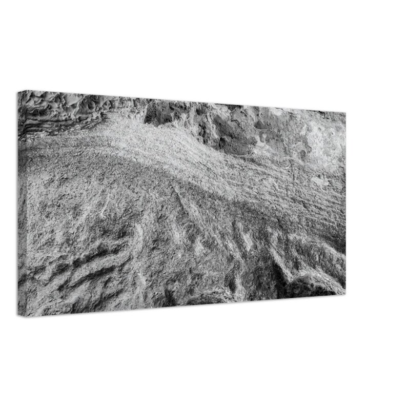 Abstract Black and White Textured Rock - Canvas Print - Etsy
