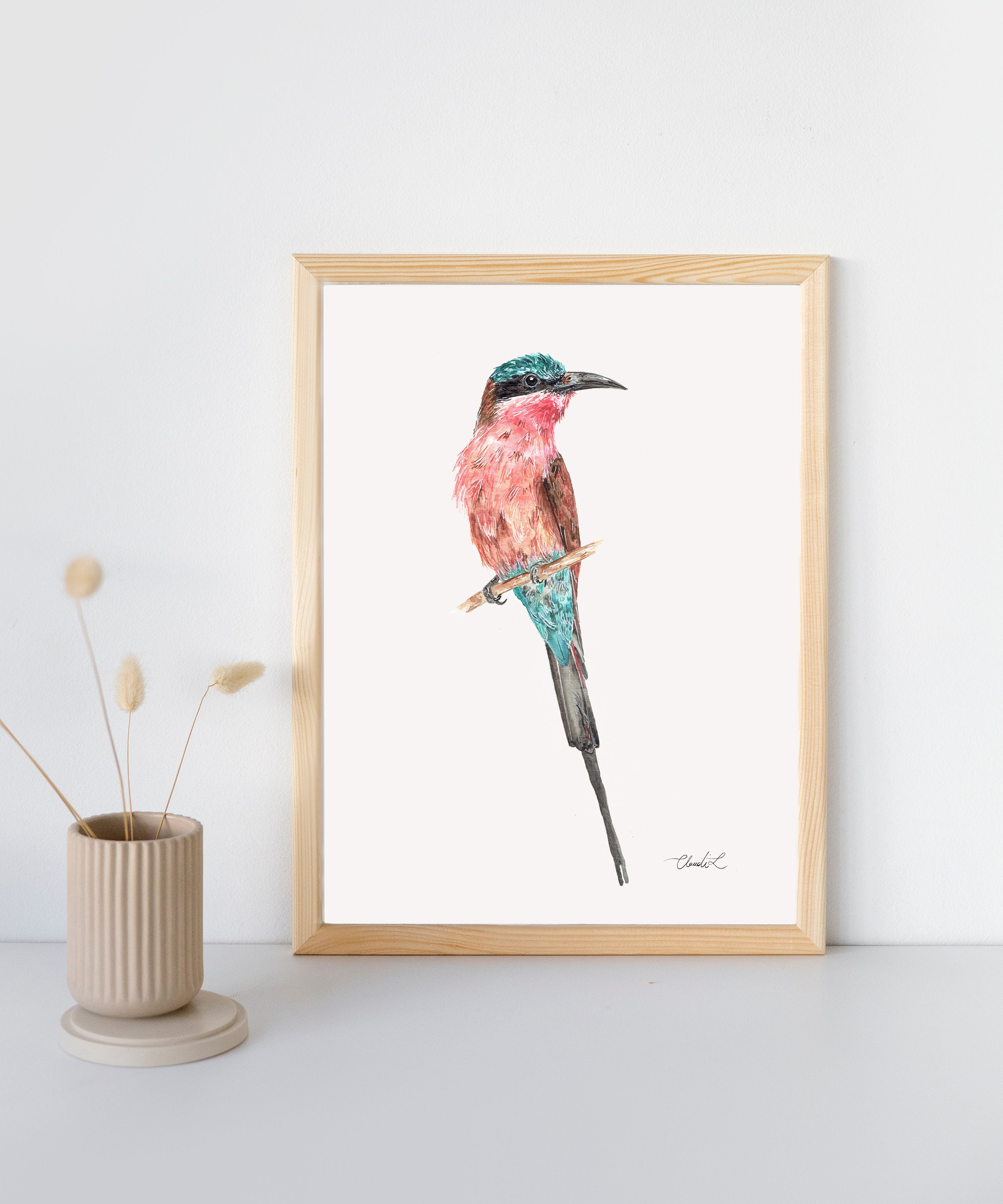 Watercolor Carmine Bee-eater Art Print - Etsy