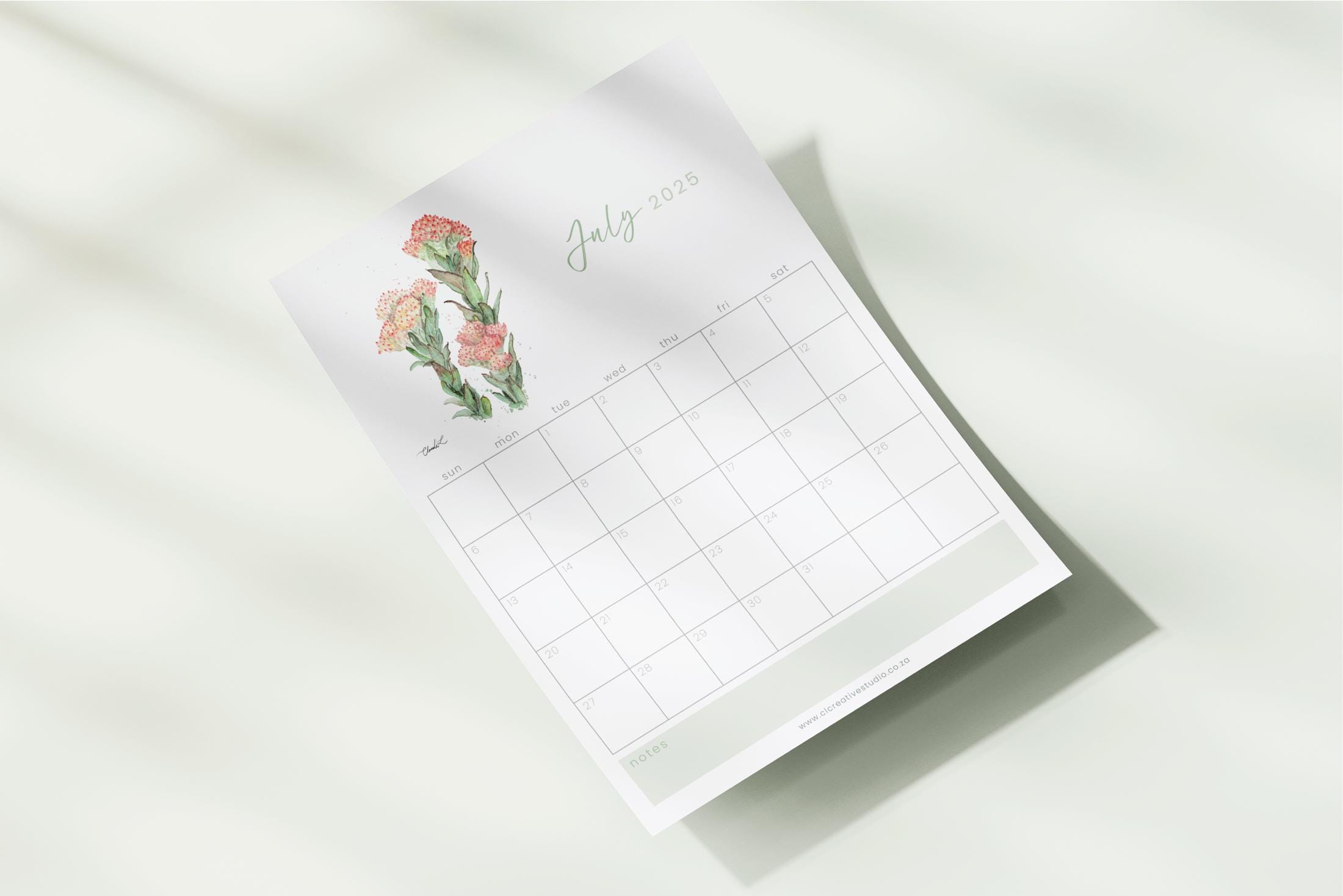 2025 Printable Calendar - Fynbos Art - Etsy
