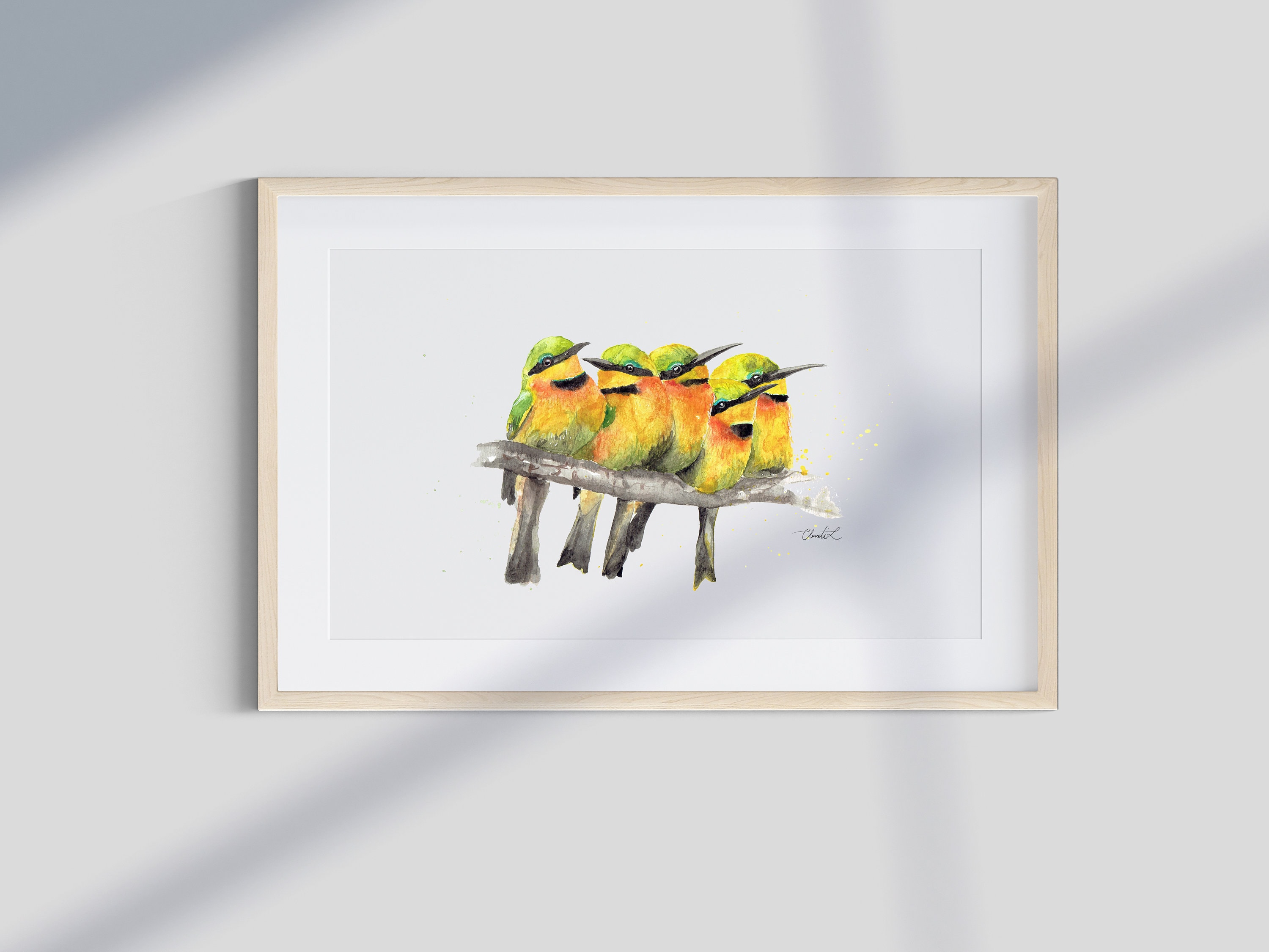 Watercolor Bee-eaters Art Print - Etsy