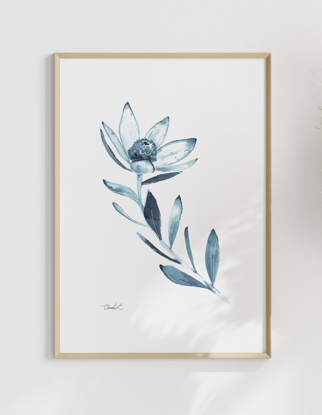 Indigo Blue Fynbos Watercolor Art Print - Etsy