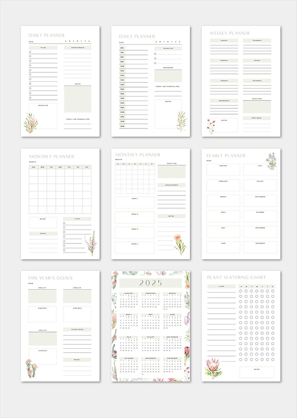 Fynbos Planner & 2025 Calendar - Printable - Etsy