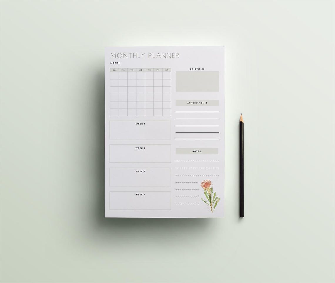 Fynbos Planner & 2025 Calendar - Printable - Etsy