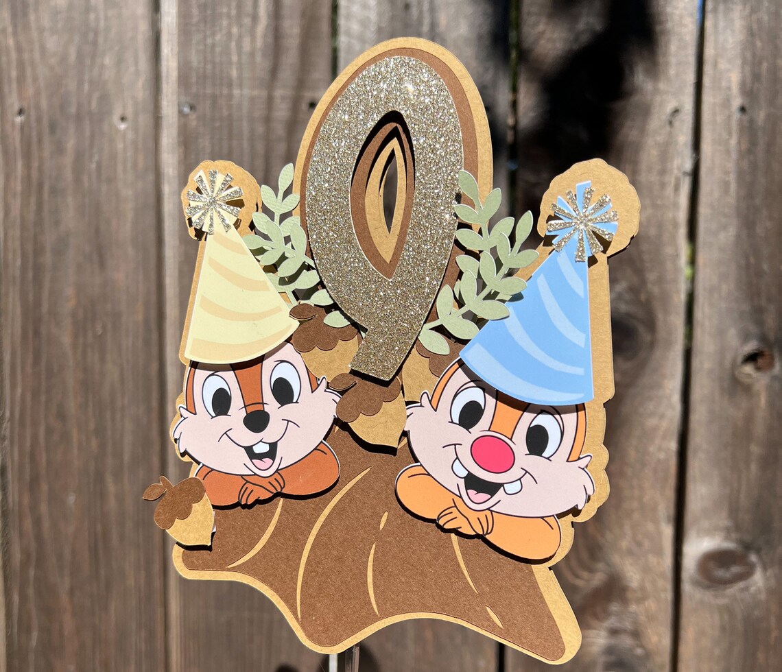 Chip N Dale Cake Topper Chip N Dale Birthday Etsy